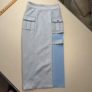 Skirts | Boutique Faux Suede Cargo Maxi Skirt Cutout Utility Military ...